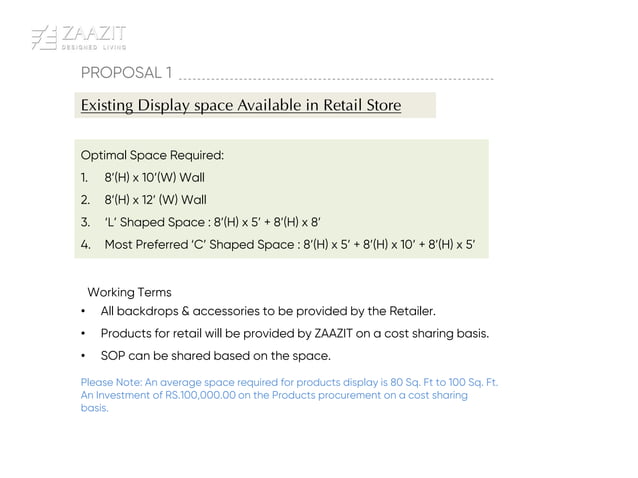Retail display proposal zaazit | PPT