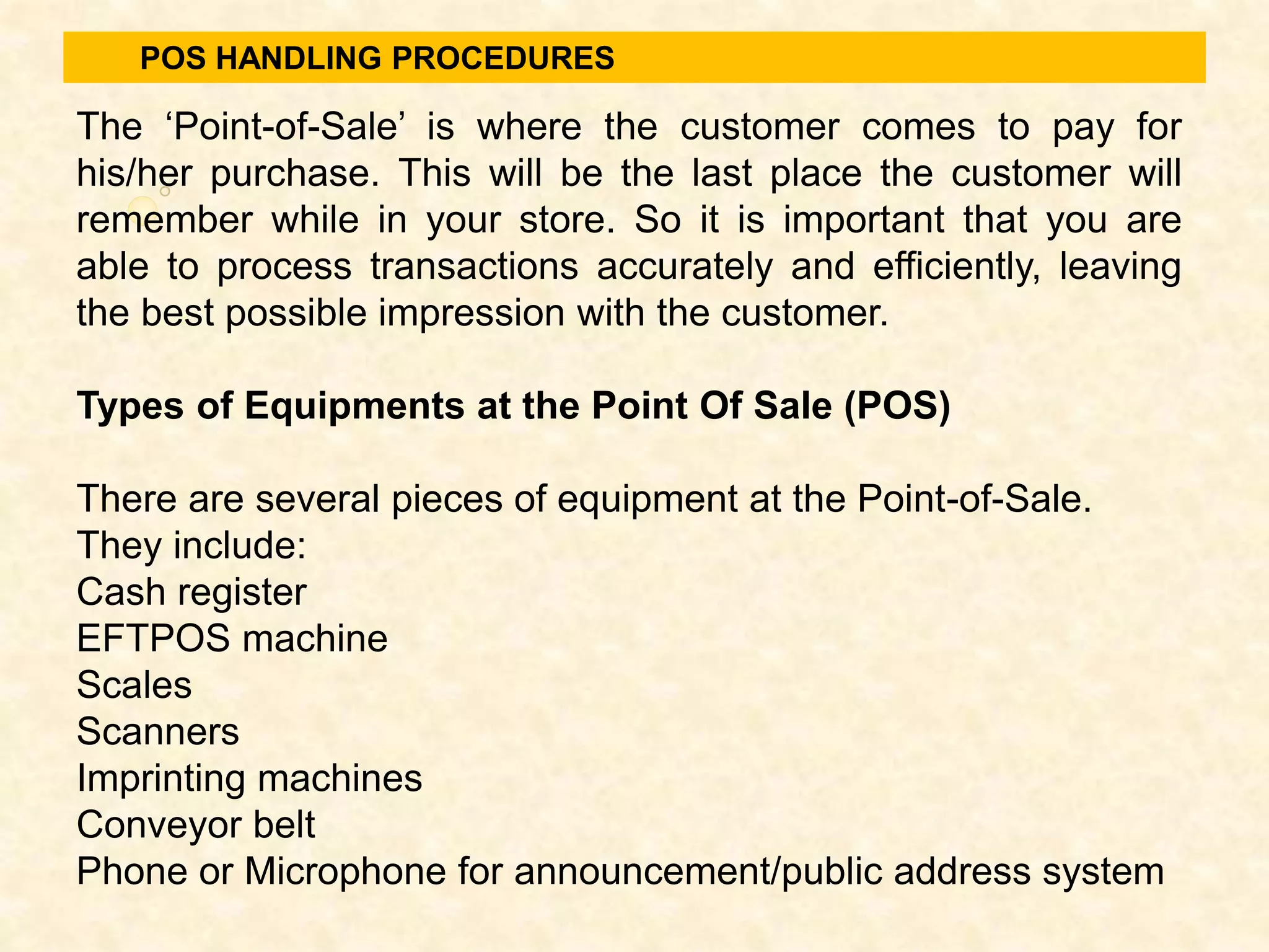 Retail equipments | PPTX