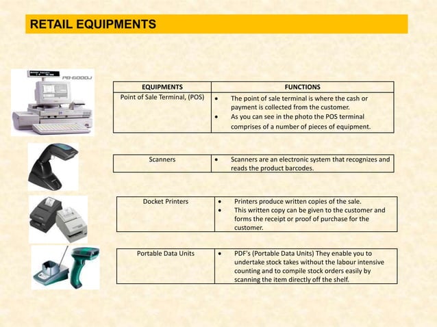 Retail equipments | PPT