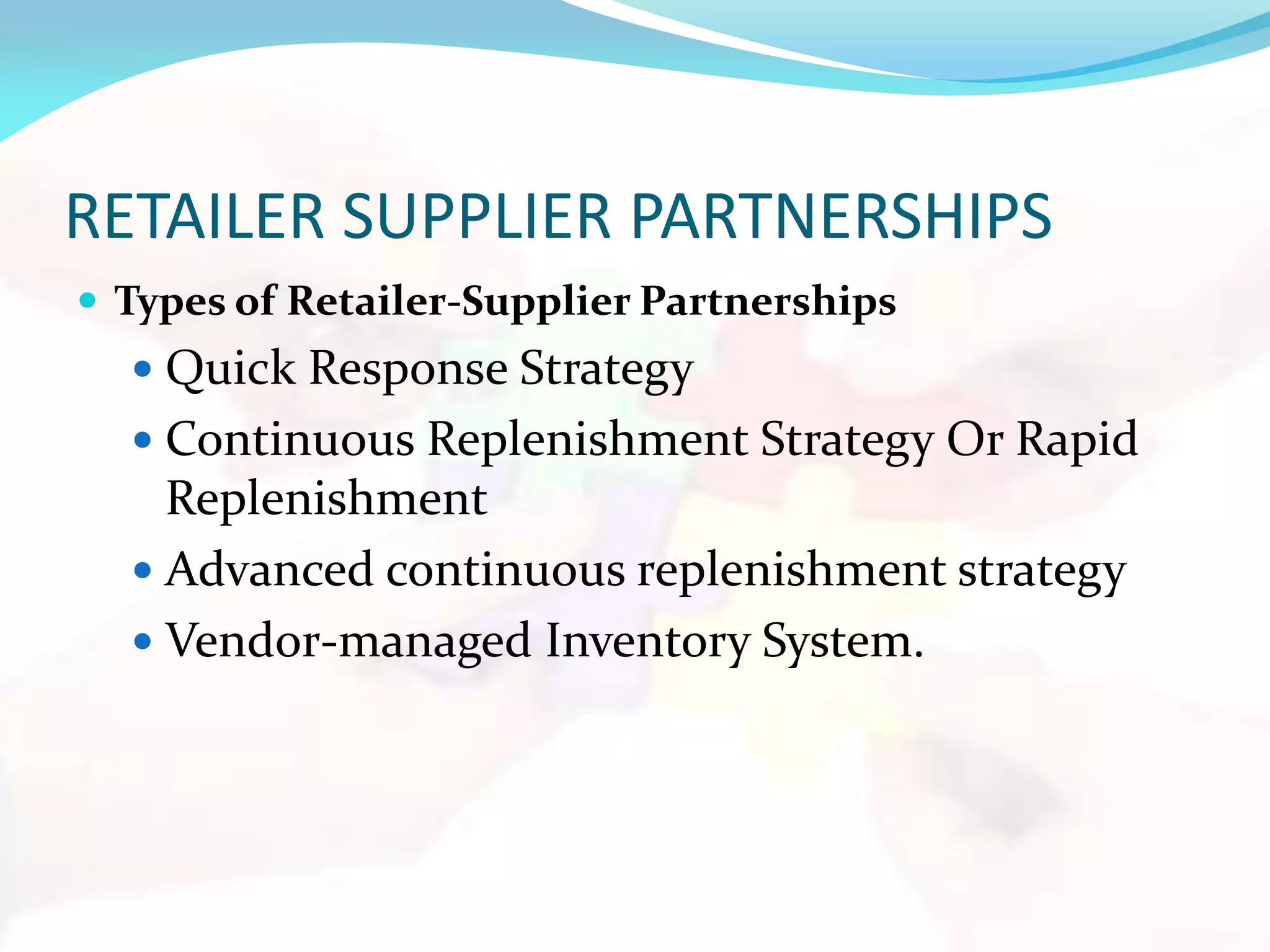 Retailer supplier partnerships final ppt | PDF