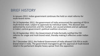 Retail fdi in india | PPTX