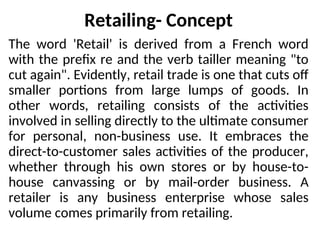 Retail Management and Retail Markets and Concepts | PPT