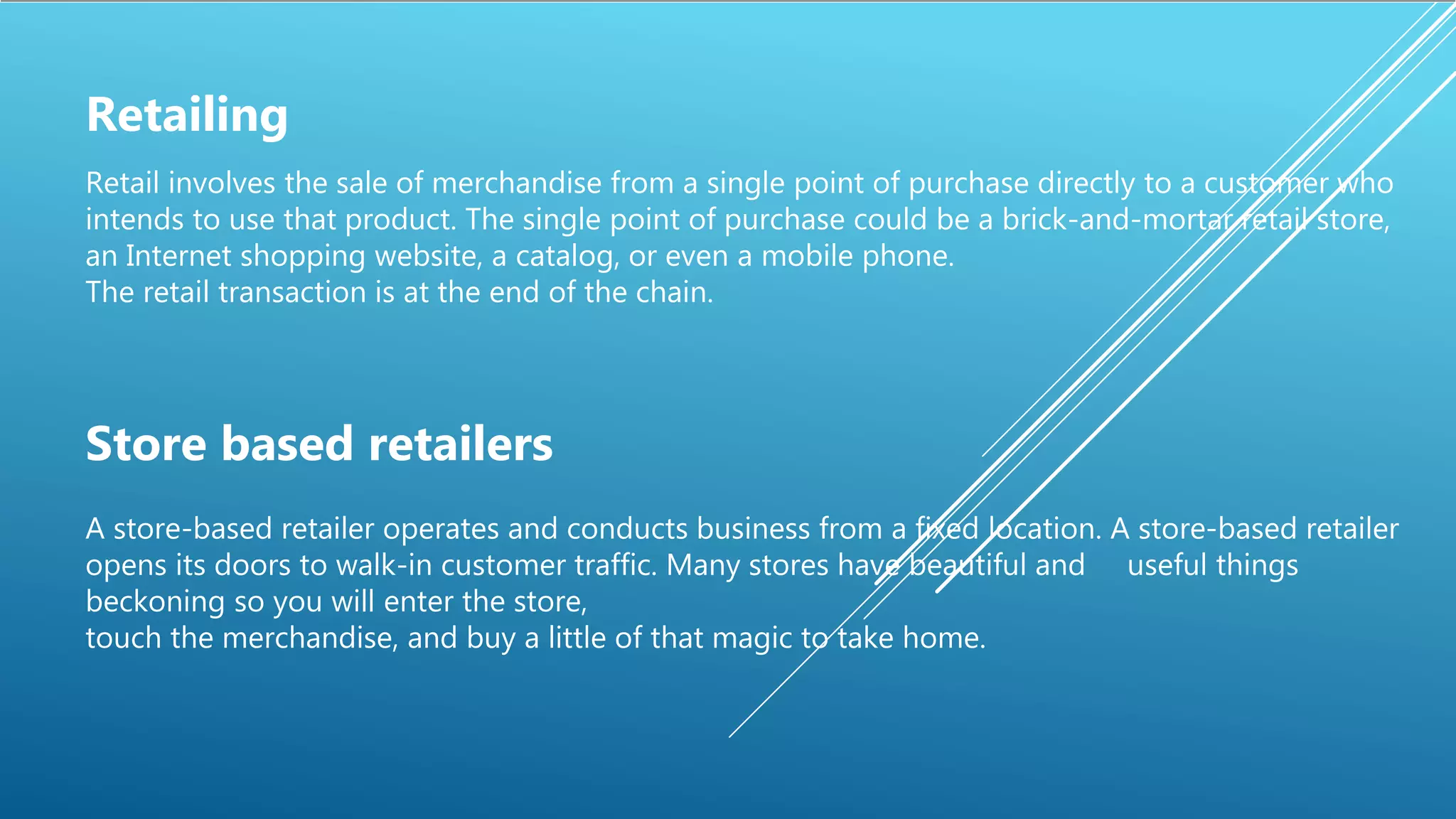 Food oriented store based retail | PPTX