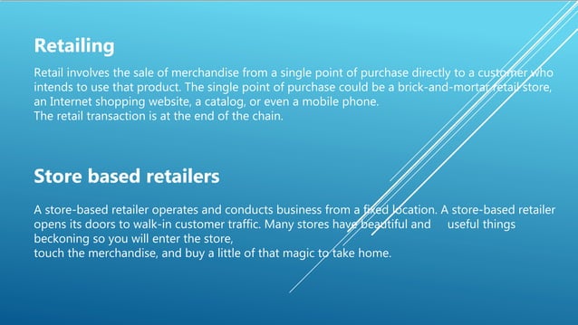 Food oriented store based retail | PPTX | Retail Industry | Industries