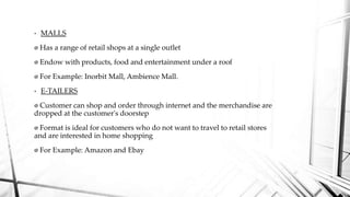 Emerging Retail formats in India | PPTX