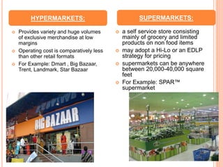 Retail formats in india | PPTX | Malls & Shopping Centers | Attractions