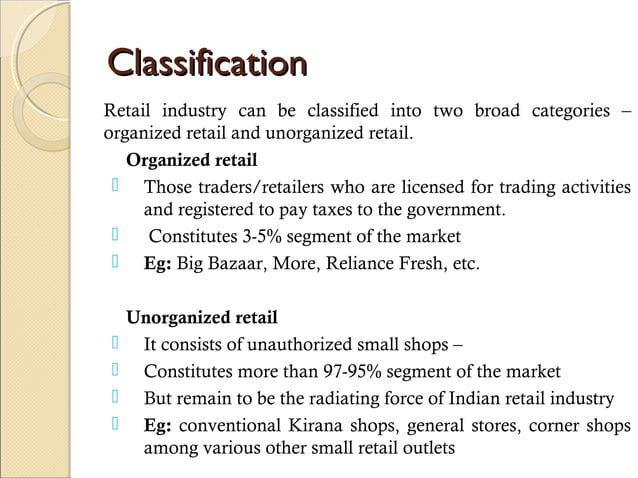 Retail industry analysis | PPT