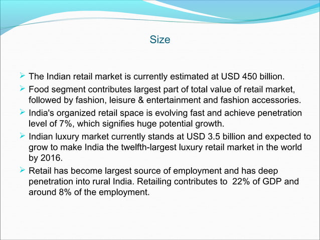 Retail industry ppt | PPT