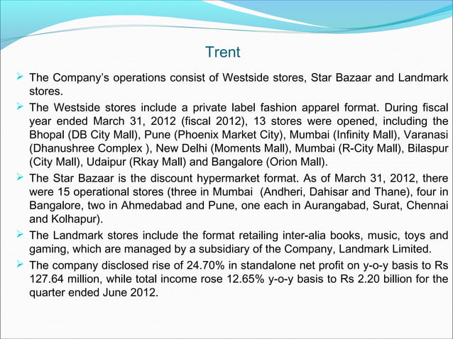 Retail industry ppt | PPT