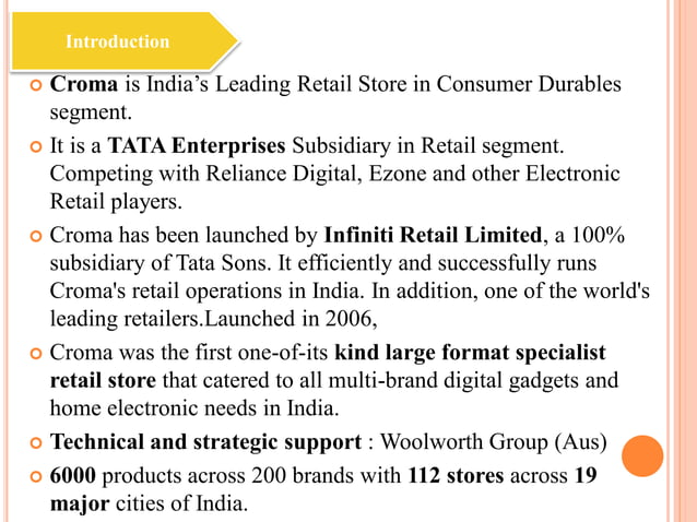 Croma- Retail Company Analysis | PDF