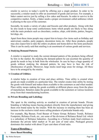 Retailing - Unit 1 BBA 5.docx