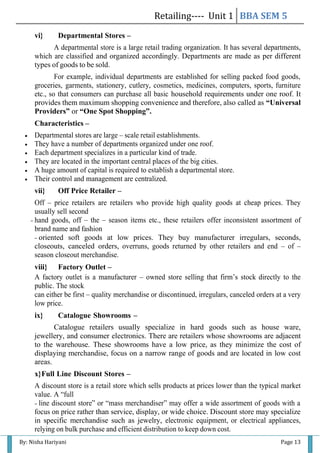 Retailing - Unit 1 BBA 5.docx