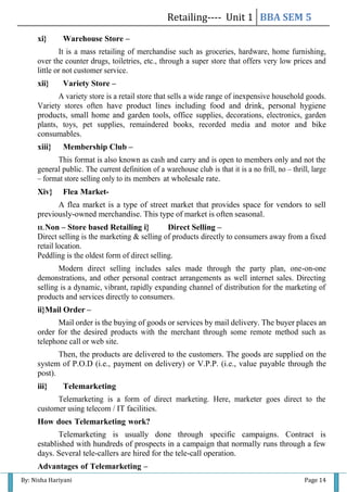 Retailing - Unit 1 BBA 5.docx