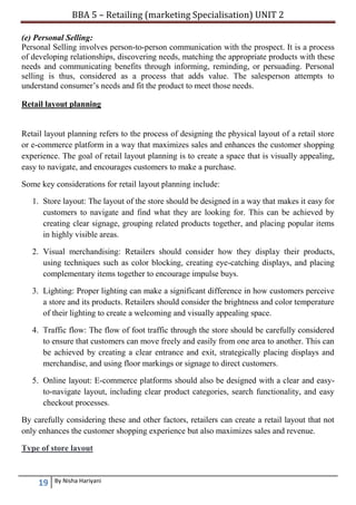 Retailing - Unit 2 BBA 5.docx