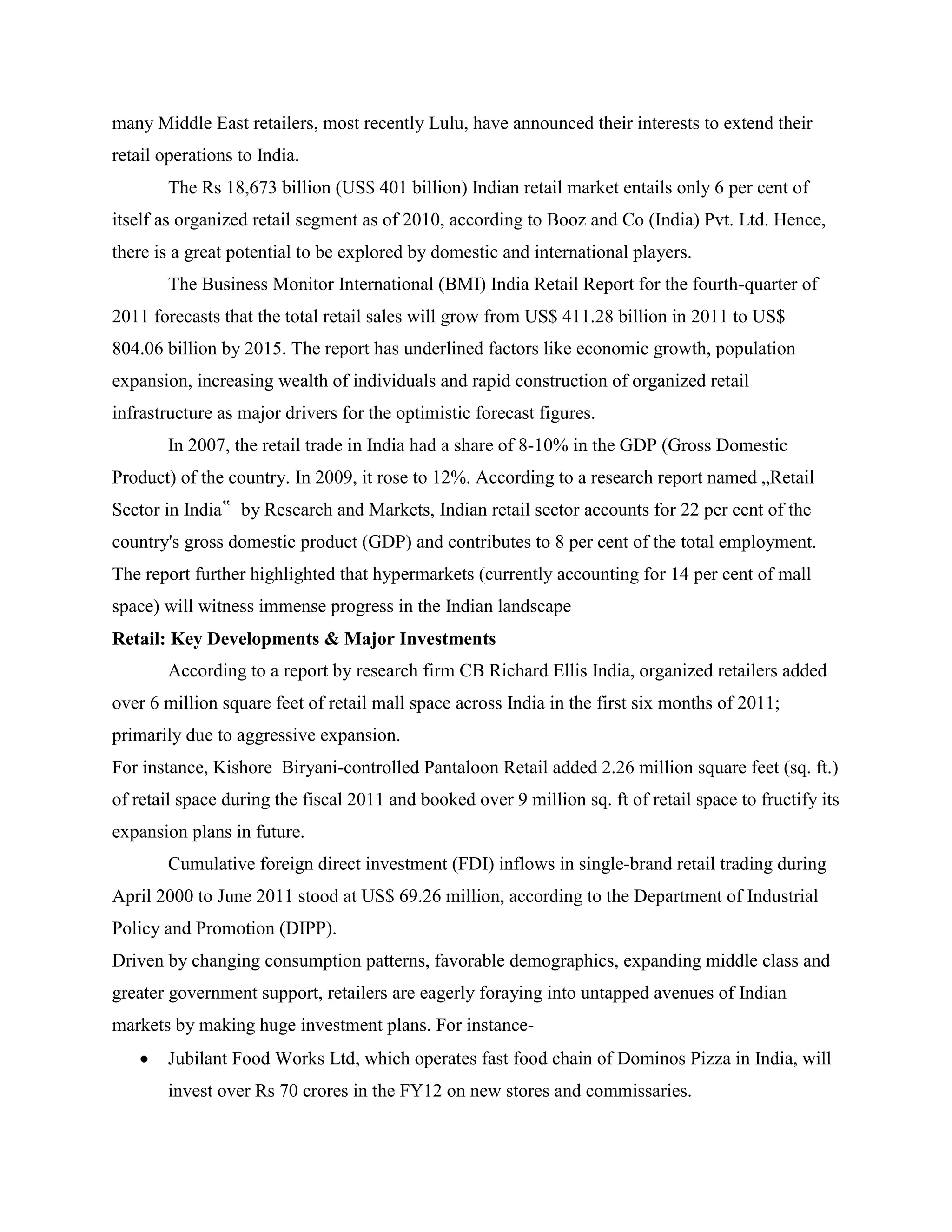 Retailing in india | DOCX