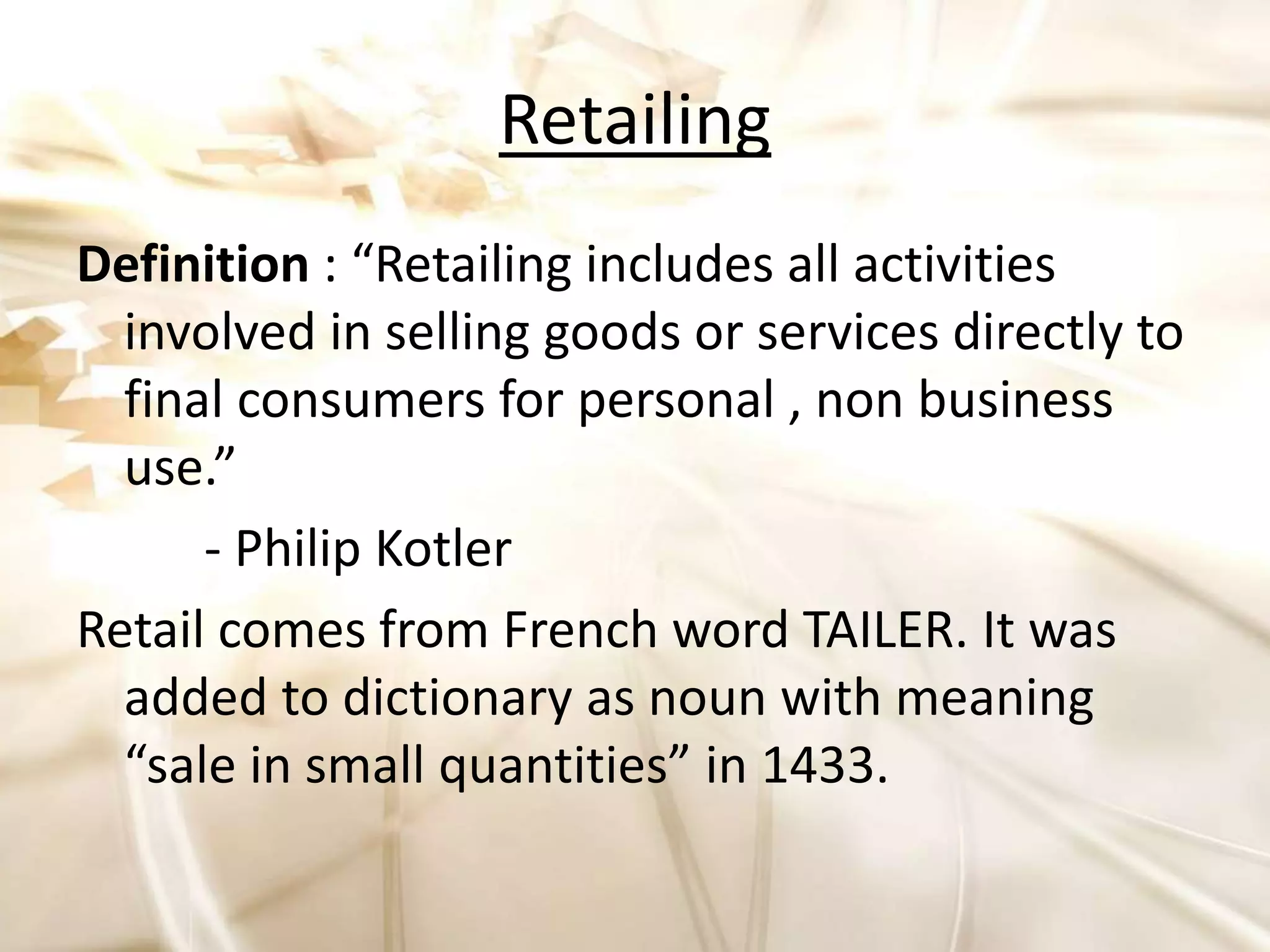 Retailing in india | PPTX