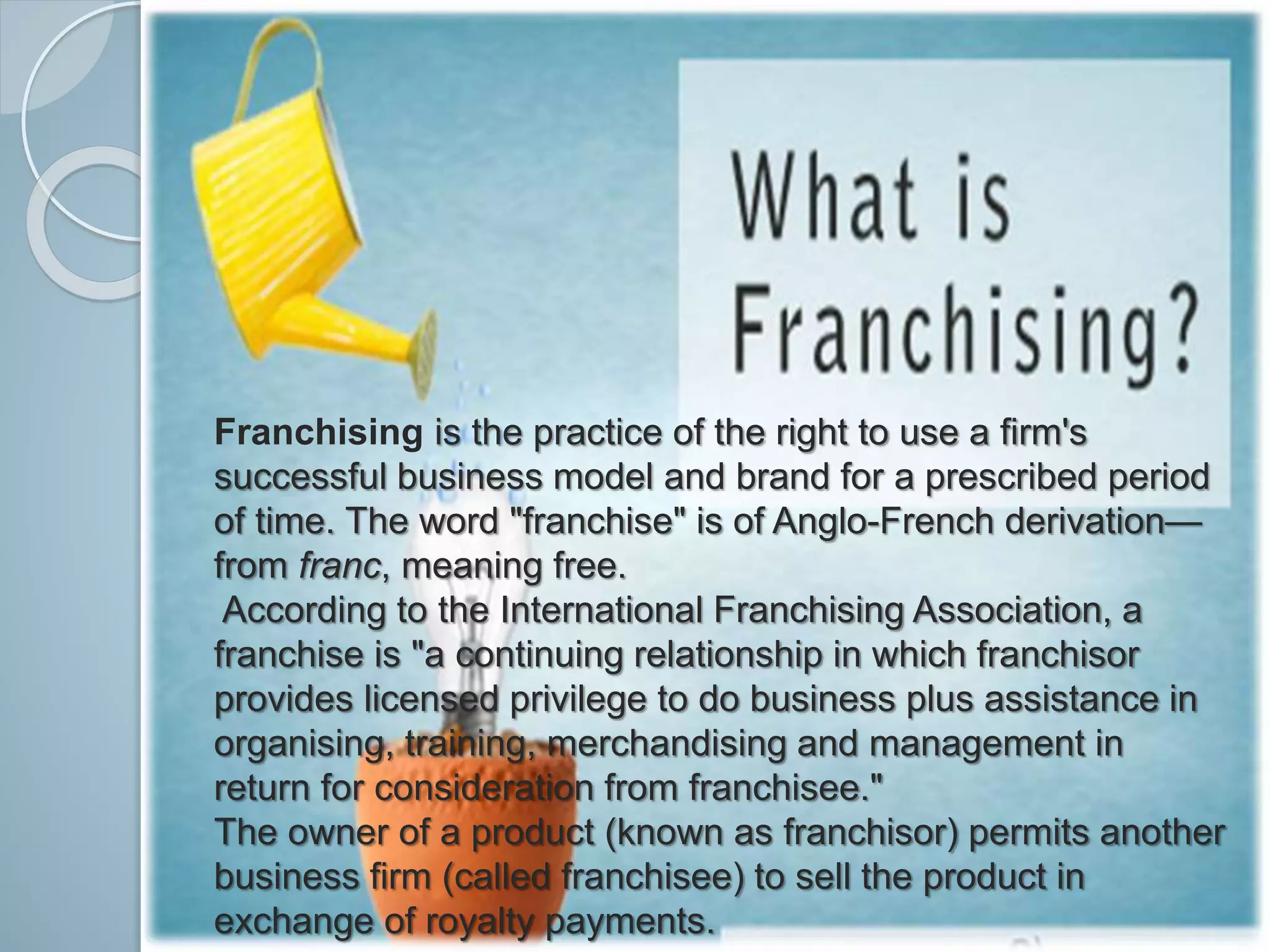 FRANCHISING & ITS TYPES | PPTX