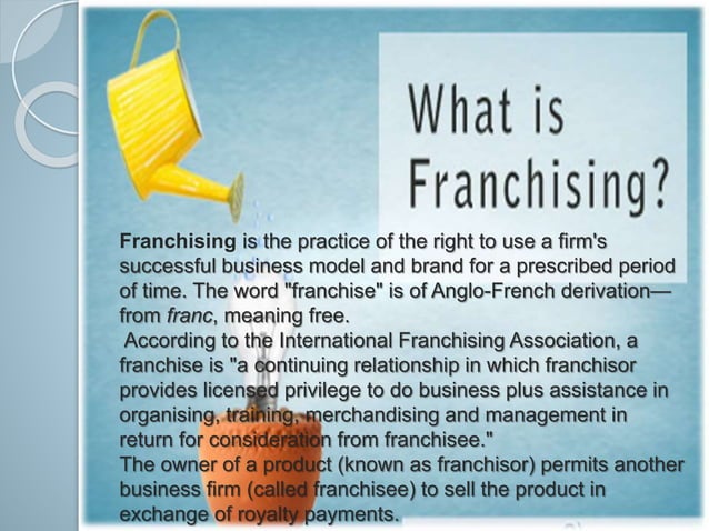 FRANCHISING & ITS TYPES | PPTX | Business | Business and Finance