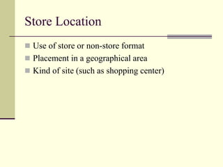 Retail institution by strore based strategy mix | PDF