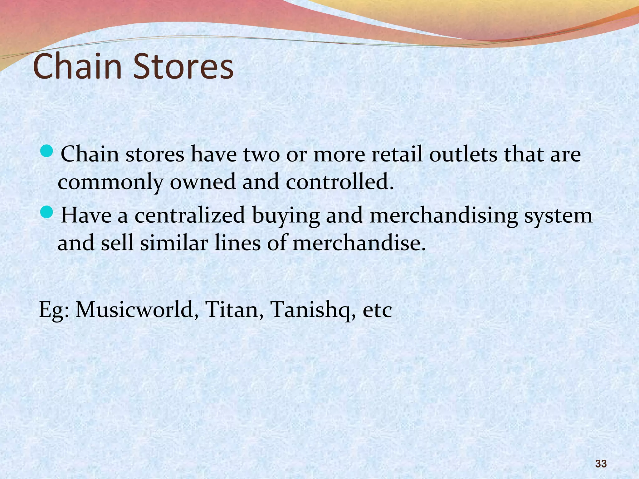Retail Institutions | PPT