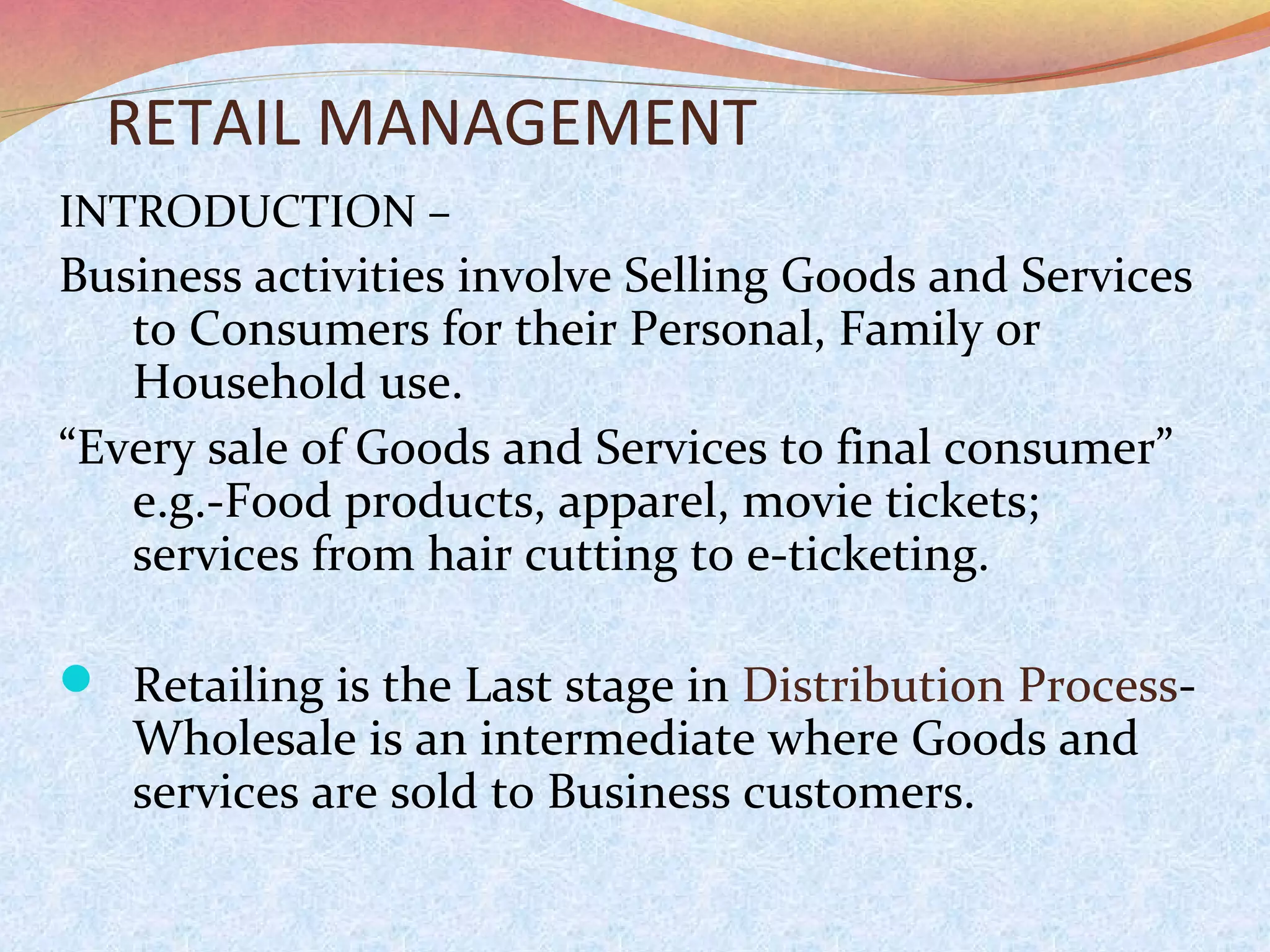 Retail Institutions | PPT