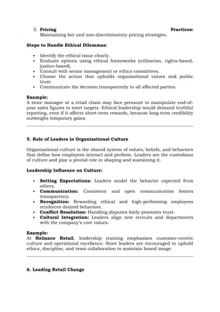 Retail Leadership Dynamics Full Unit Notes | DOCX
