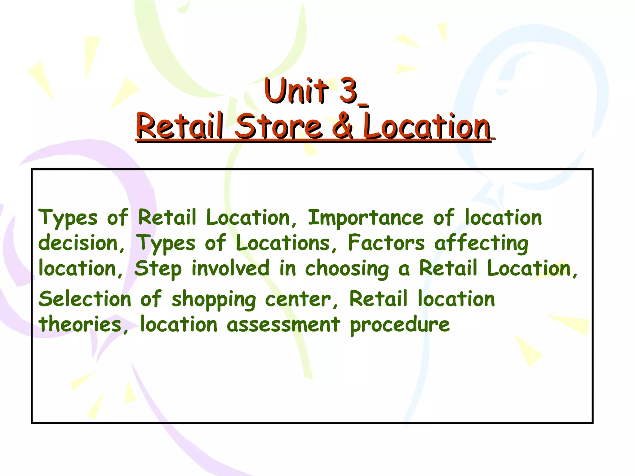 Retail location | PPT