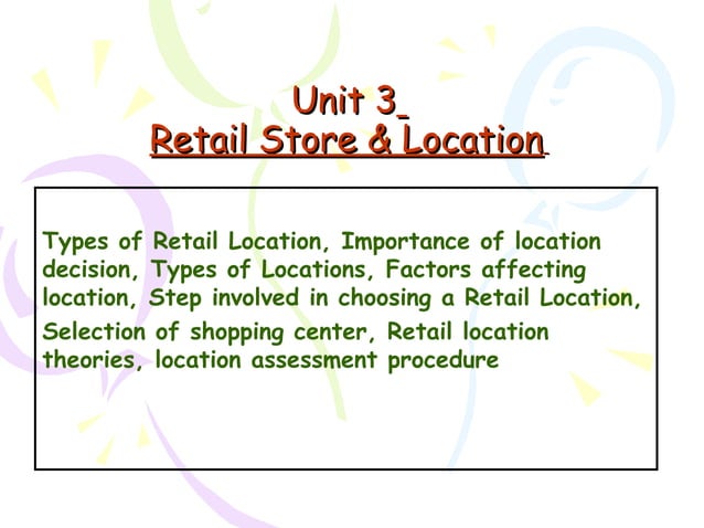 Retail location | PPT