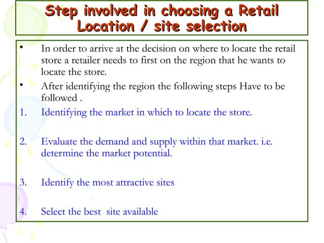 Retail location | PPT