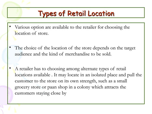Retail location | PPT