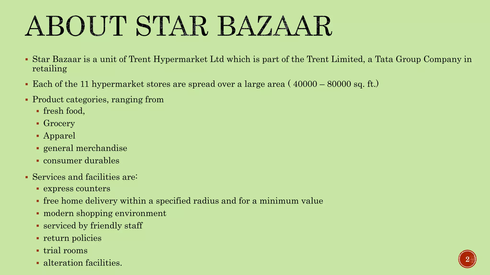 Retail location logic of Star Bazaar | PPTX