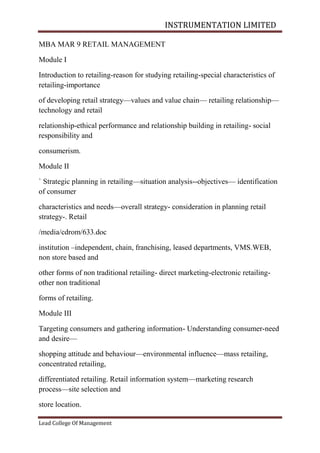Retail management | PDF