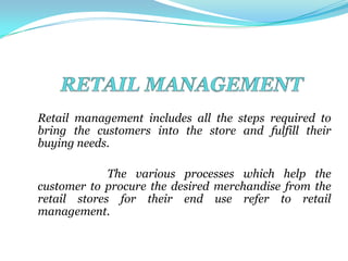 Retail management | PPTX