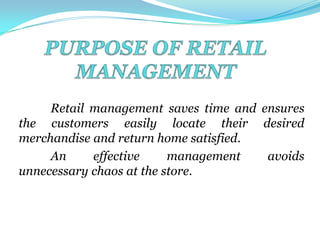 Retail management | PPTX