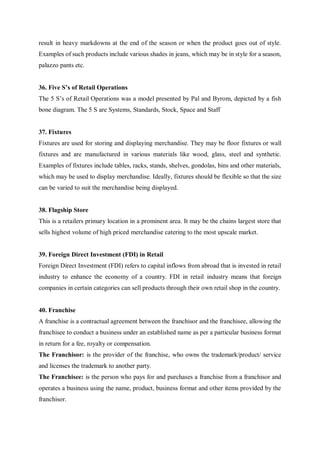 Retail Management Glossary | PDF