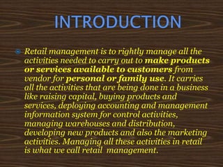 Retail management | PPT