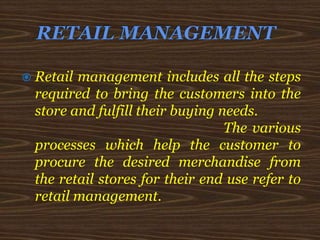 Retail management | PPTX