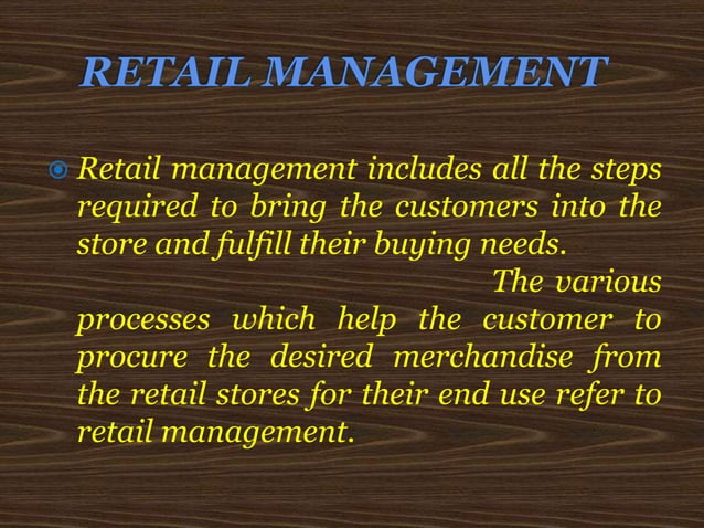Retail management | PPT