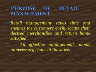 Retail management | PPTX