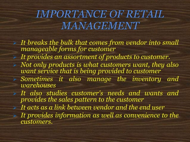 Retail management | PPT