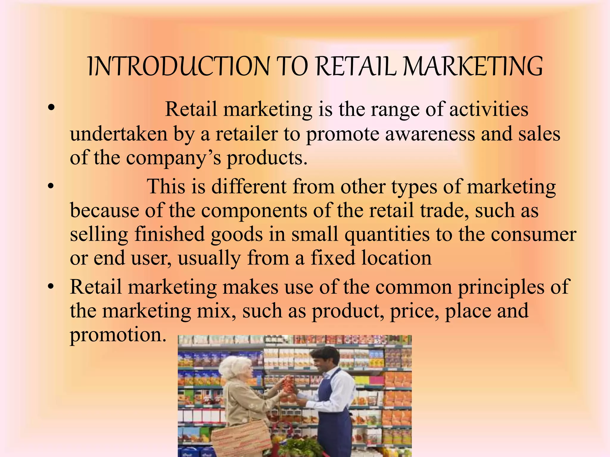 Retail marketing-RETAIL SCENARIO AT MINI METRO CITY | PPTX