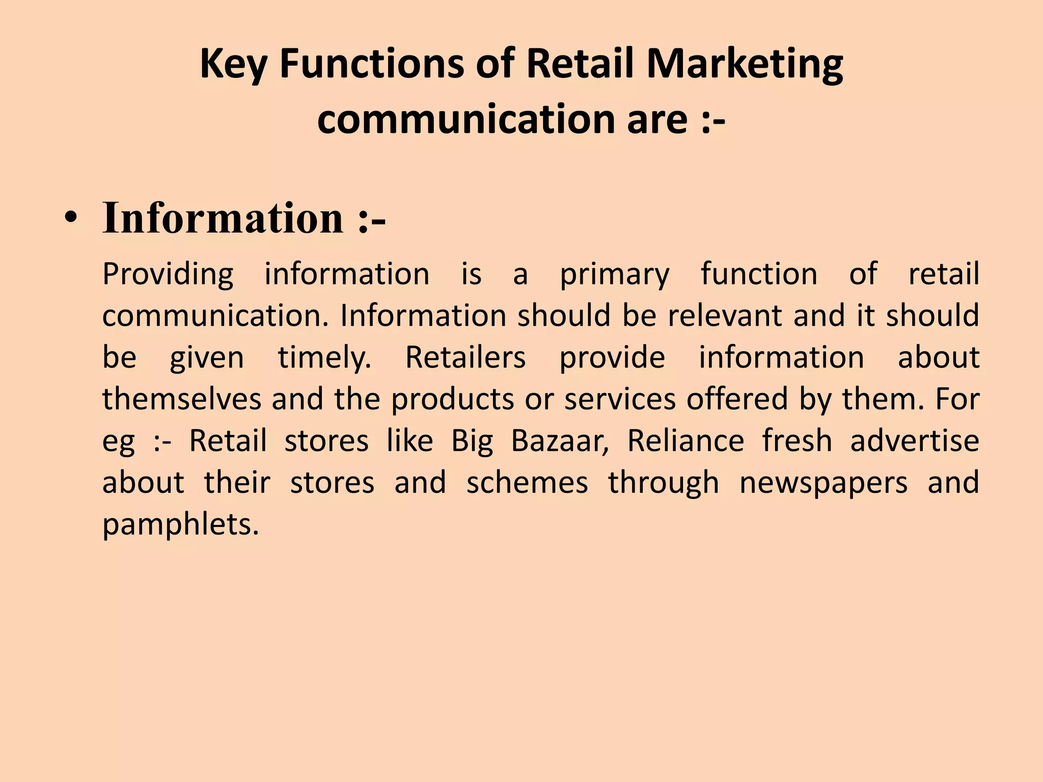 Retail marketing communication | PPTX