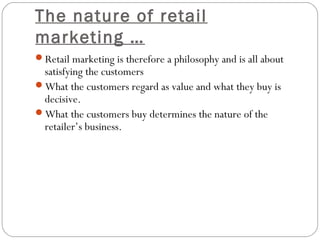 Retail marketing mix and planning | PPT