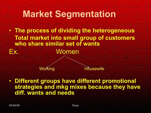 segmentation variables for retail stores | PPT