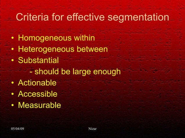 segmentation variables for retail stores | PPT