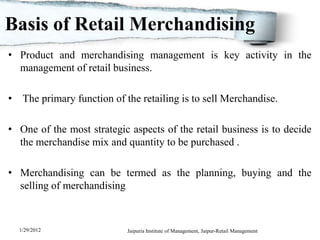 Retail merchandise management | PPTX