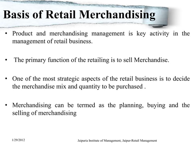 Retail merchandise management | PPTX