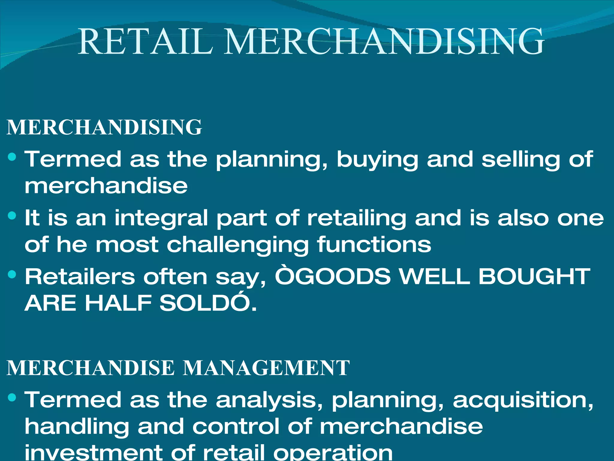 Retail Merchandising | PPT