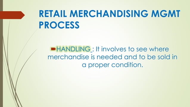 RETAIL MERCHANDISING MANAGEMENT PROCESS | PPTX