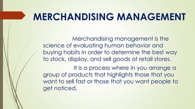 RETAIL MERCHANDISING MANAGEMENT PROCESS | PPTX